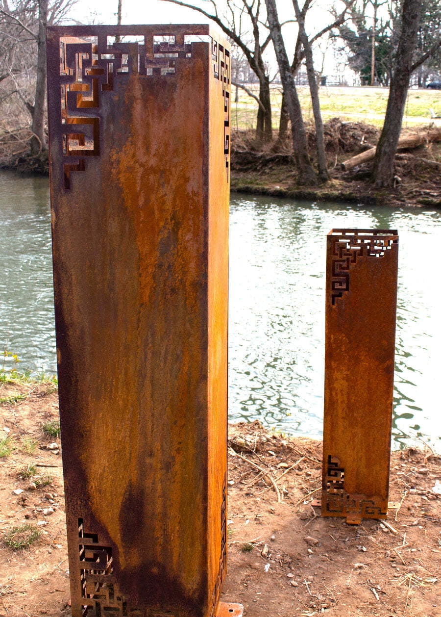 Lirted Asian Garden Columns - Zen Garden - Garden Decor - Garden Statue ...