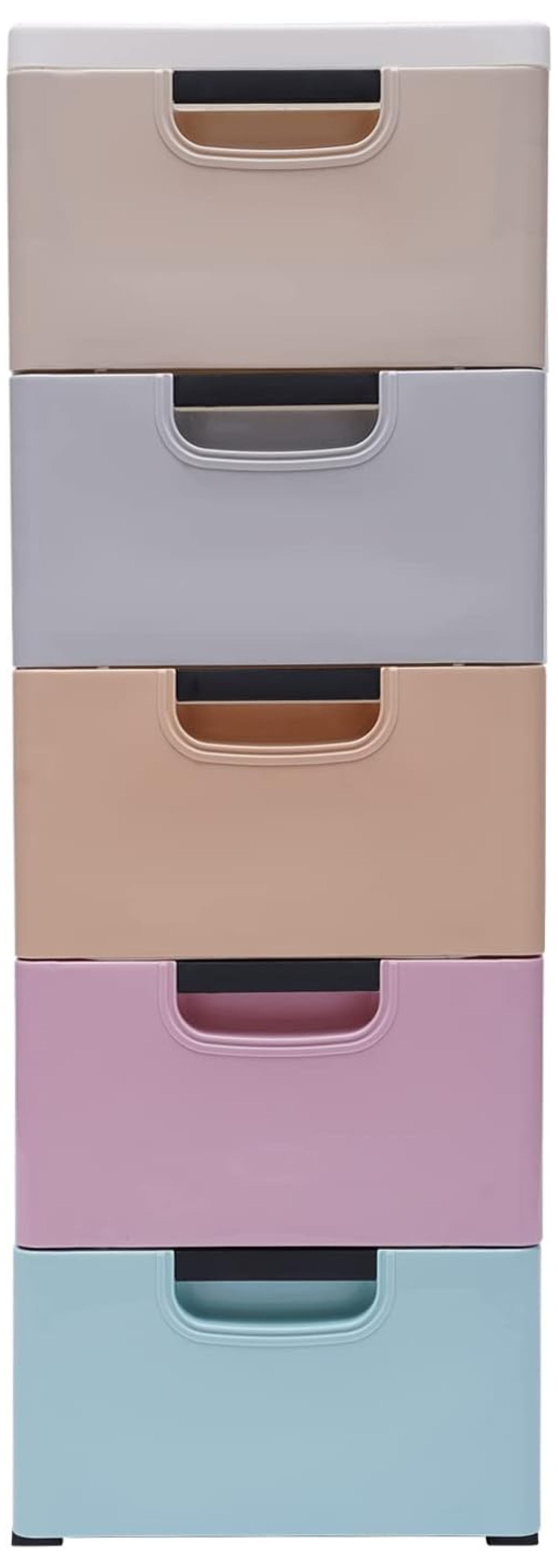Lirted Narrow Plastic Drawers Dresser,Modern 5 Drawer Chest with ...