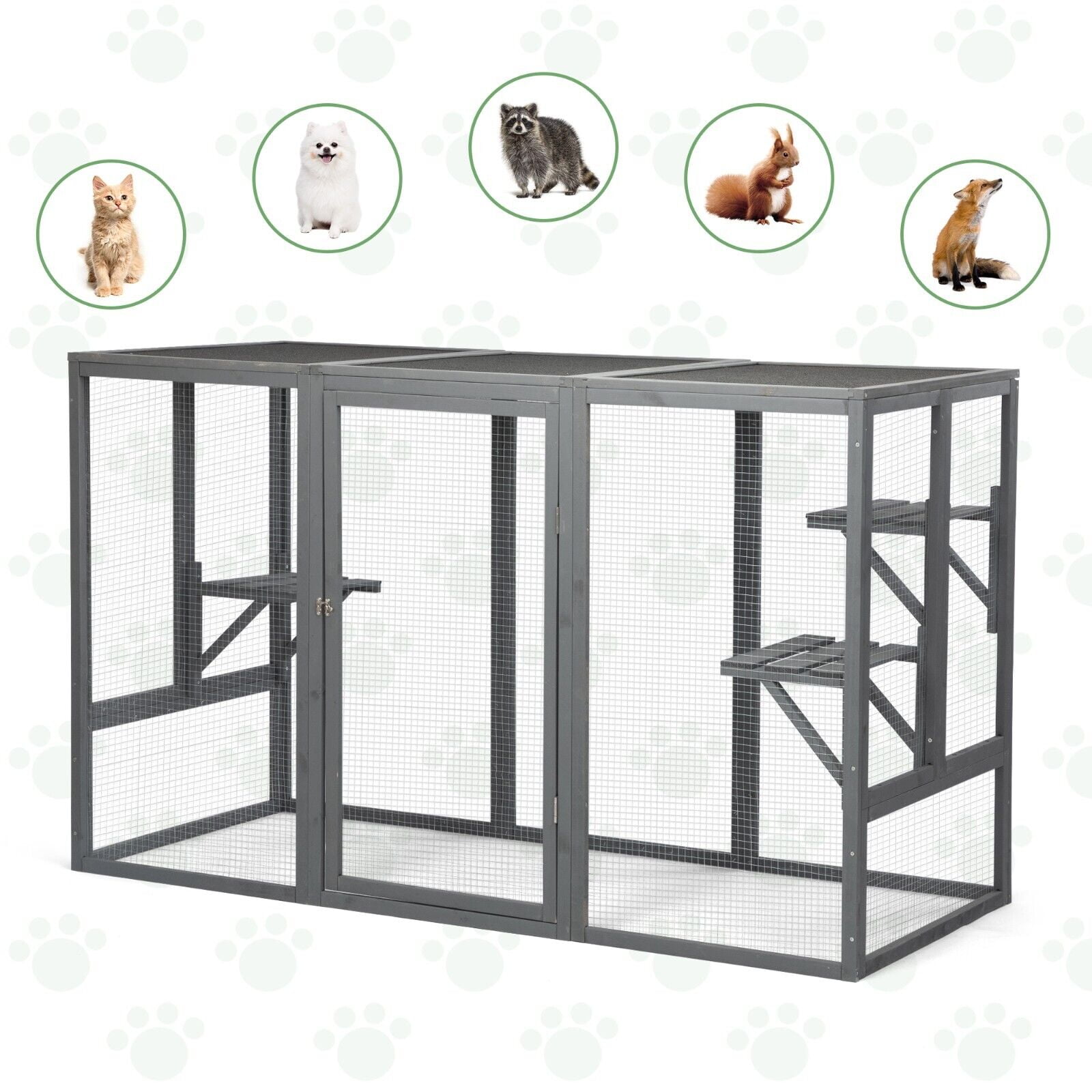 Lirted Outdoor Catio Enclosure, Cat Houses for Outdoor Cats ...