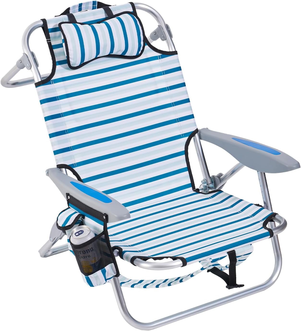 Lirted Portable Beach Chair for Adults, Outdoor Camping Chair Lay Flat ...