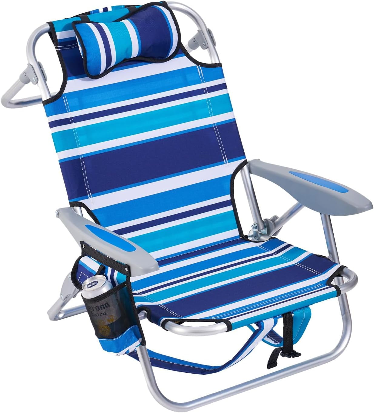 Lirted Portable Beach Chair for Adults, Outdoor Camping Chair Lay Flat ...