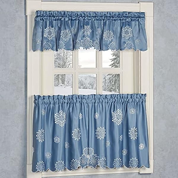 Lirted Snowfall Tailored Valance Celestial Blue 60 x 12 Celestial Blue ...