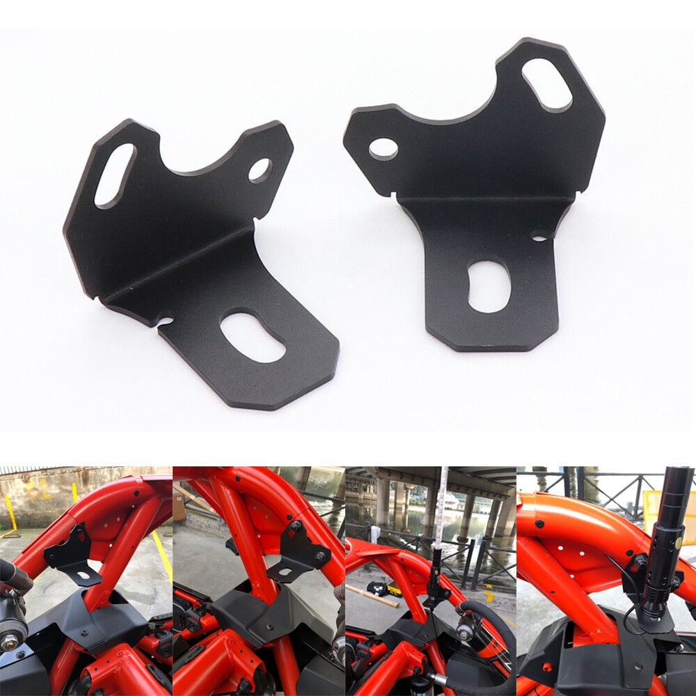 LisFaxbo Reverse Rear LED Flag Whip Light Antenna Mount Brackets For ...