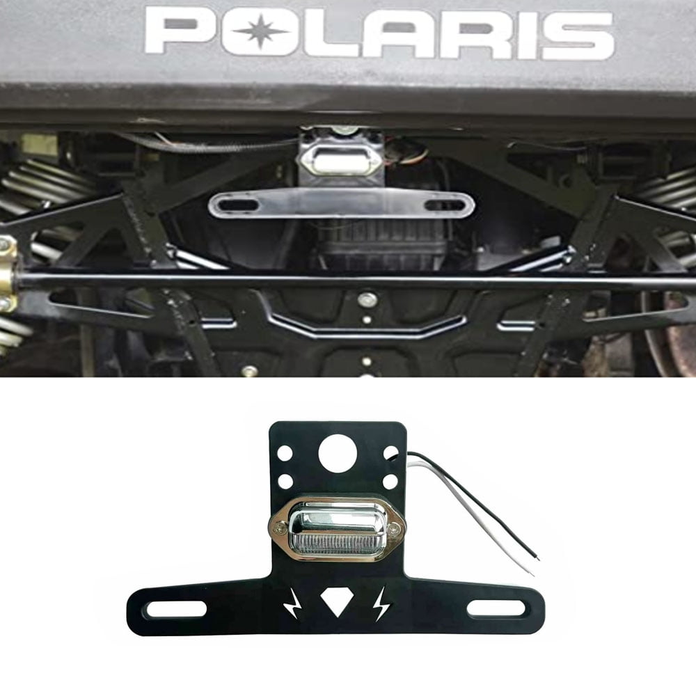 LisFaxbo Universal License Plate Holder with LED for UTV ATV Polaris ...