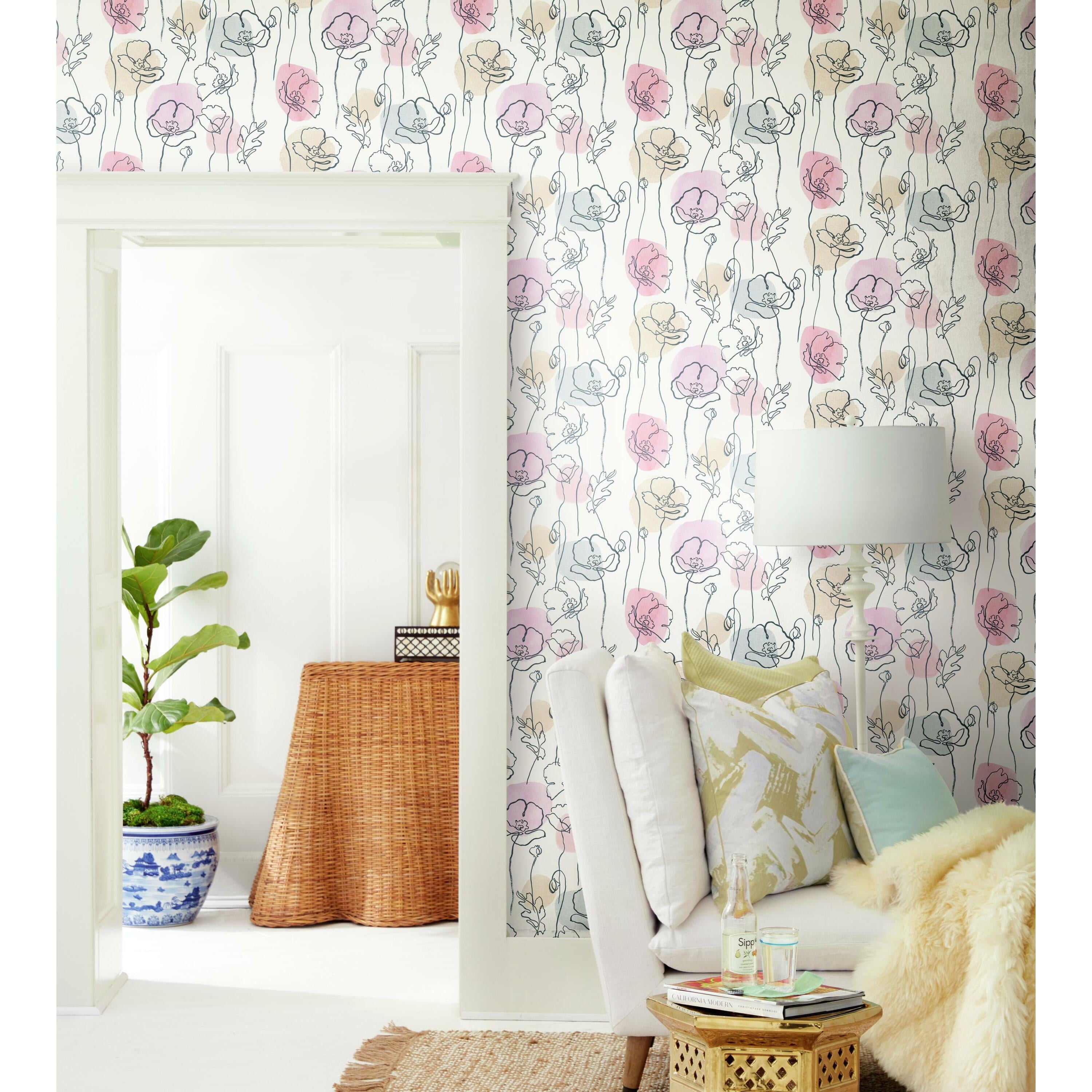 Lisa Audit Modern Poppy Peel and Stick Wallpaper - Walmart.com