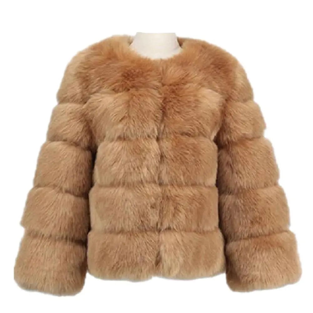 Lisa Colly New High Imitation Long Sleeves Short Fox Fur Coat Jacket ...