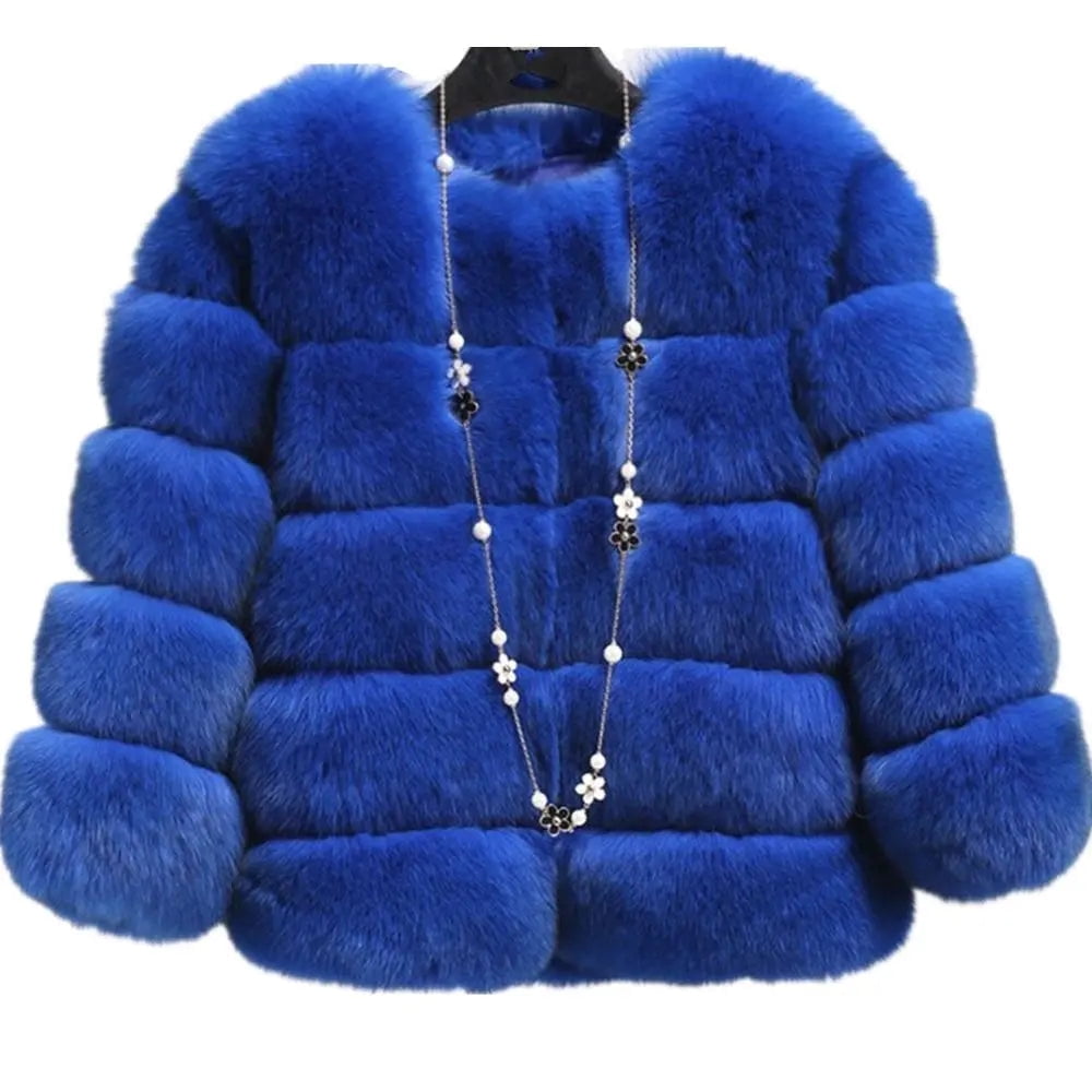 Lisa Colly New High Imitation Long Sleeves Short Fox Fur Coat Jacket ...