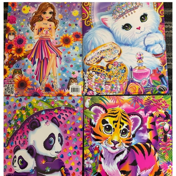 Lisa Frank Portfolio Folders for 3 Ring Binders New Unpunched Lot of 4 ...