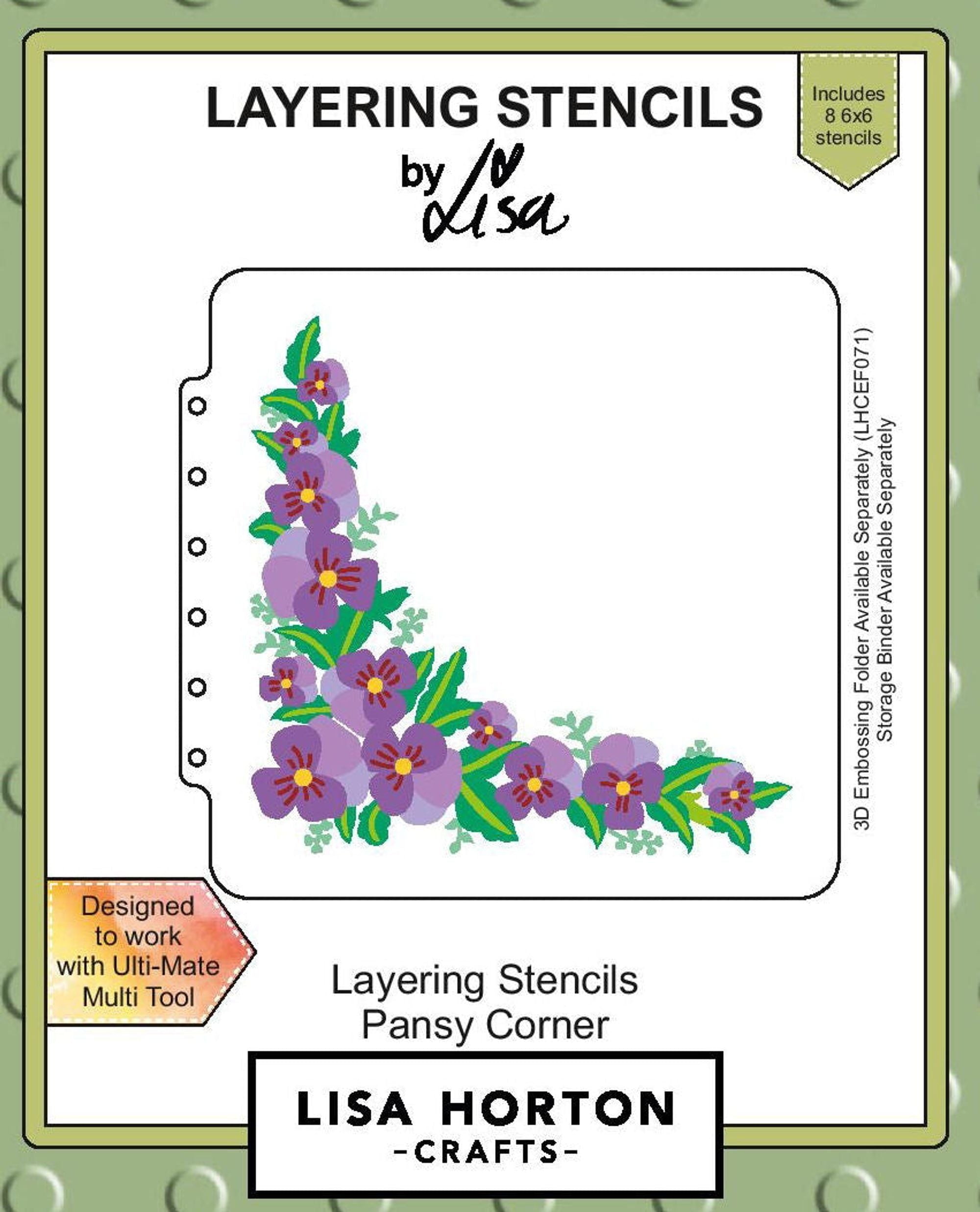 Lisa Horton 6x6 Layering Stencils - Pansy Corner - Walmart.com