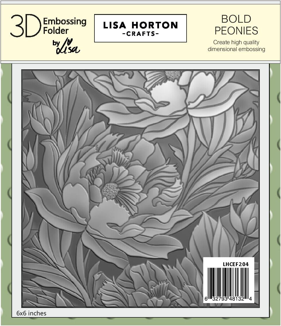 Lisa Horton Crafts Bold Peonies 6x6 3D Embossing Folder - Walmart.com