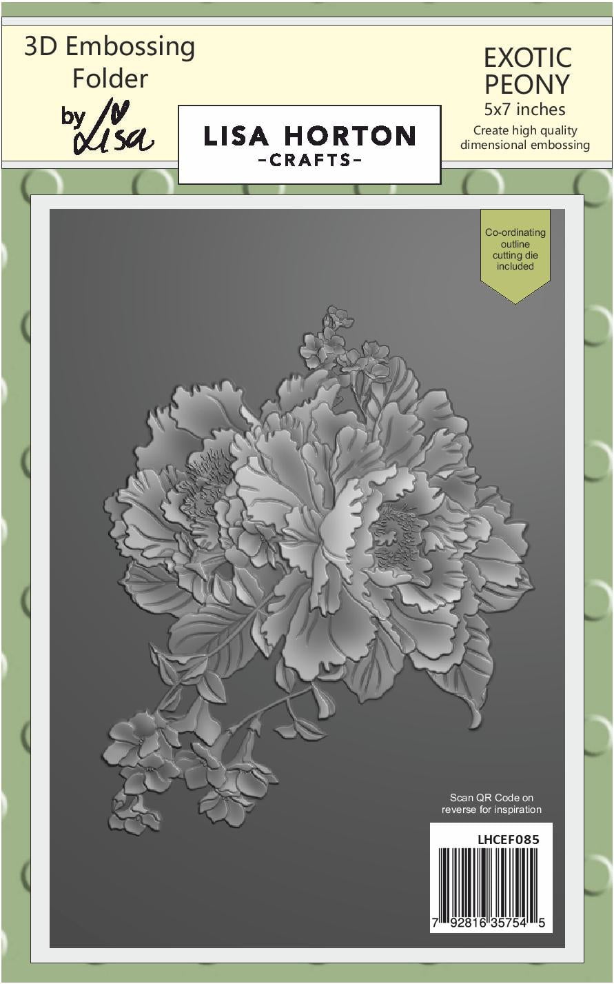 Lisa Horton Crafts Exotic Peony 5x7 3D Embossing Folder & Die - Walmart.com