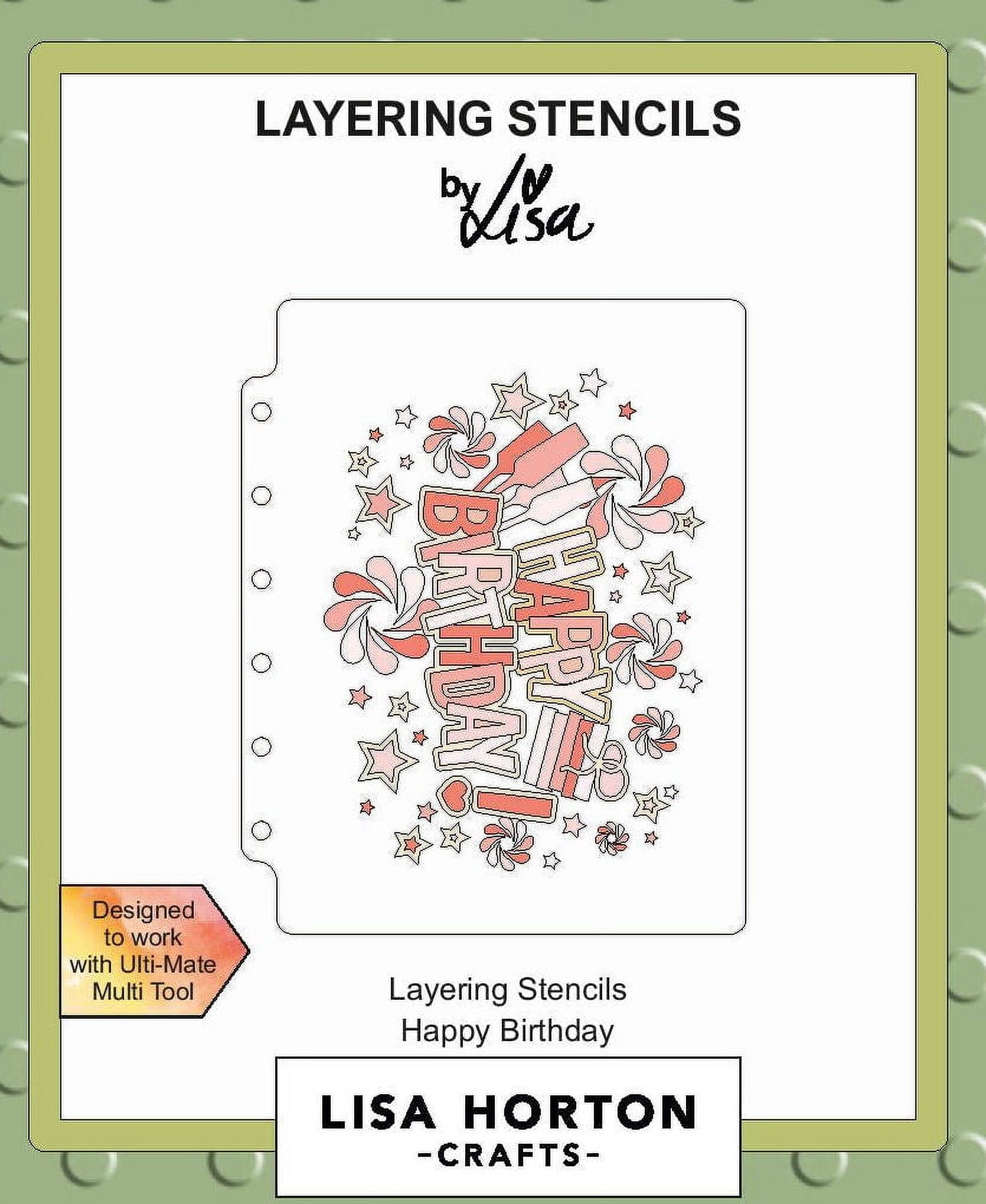 Lisa Horton Crafts Happy Birthday A6 Layering Stencils - Walmart.com