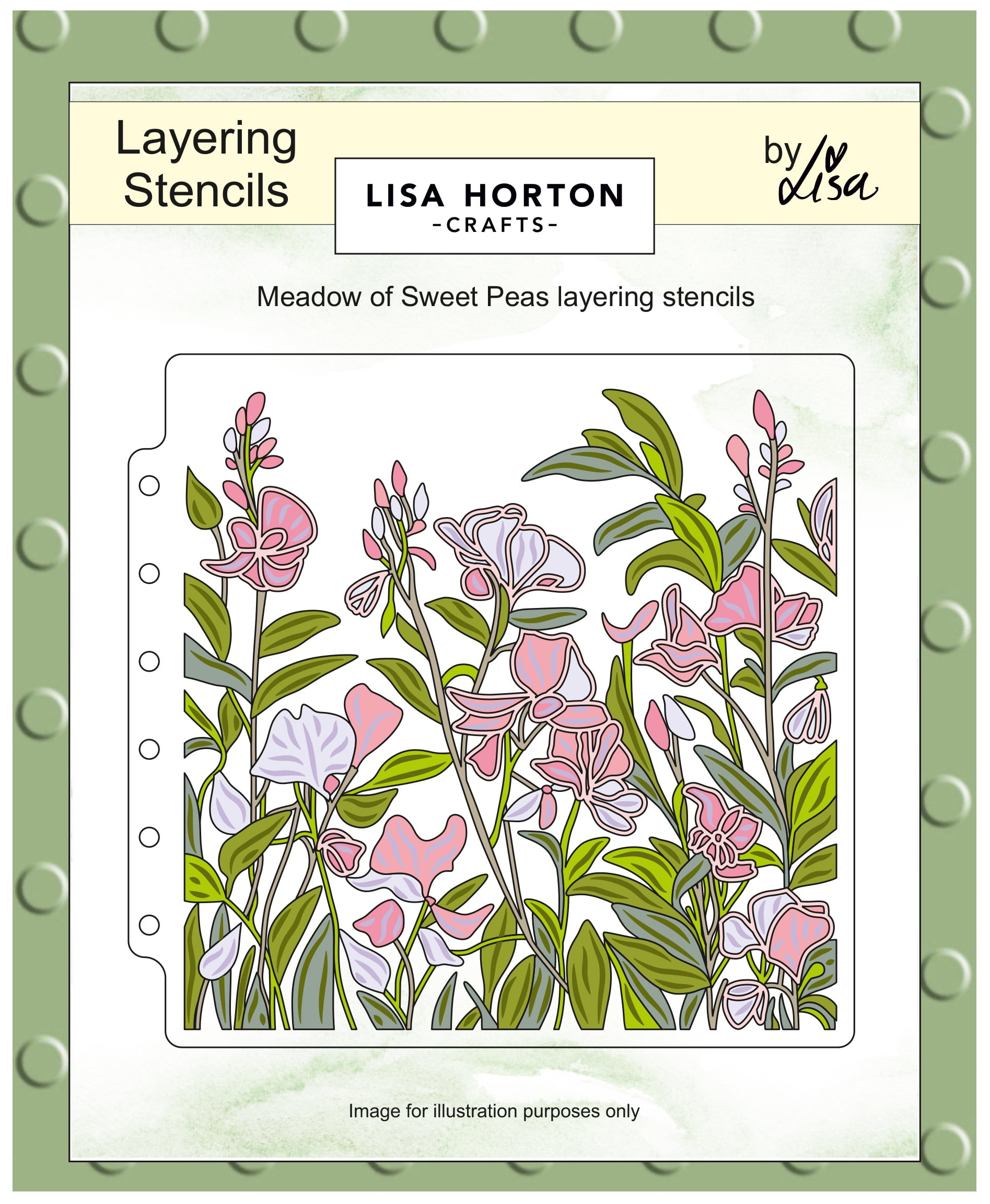 Lisa Horton Crafts Layering Stencils 6"X6"-Meadow of Sweet Peas ...