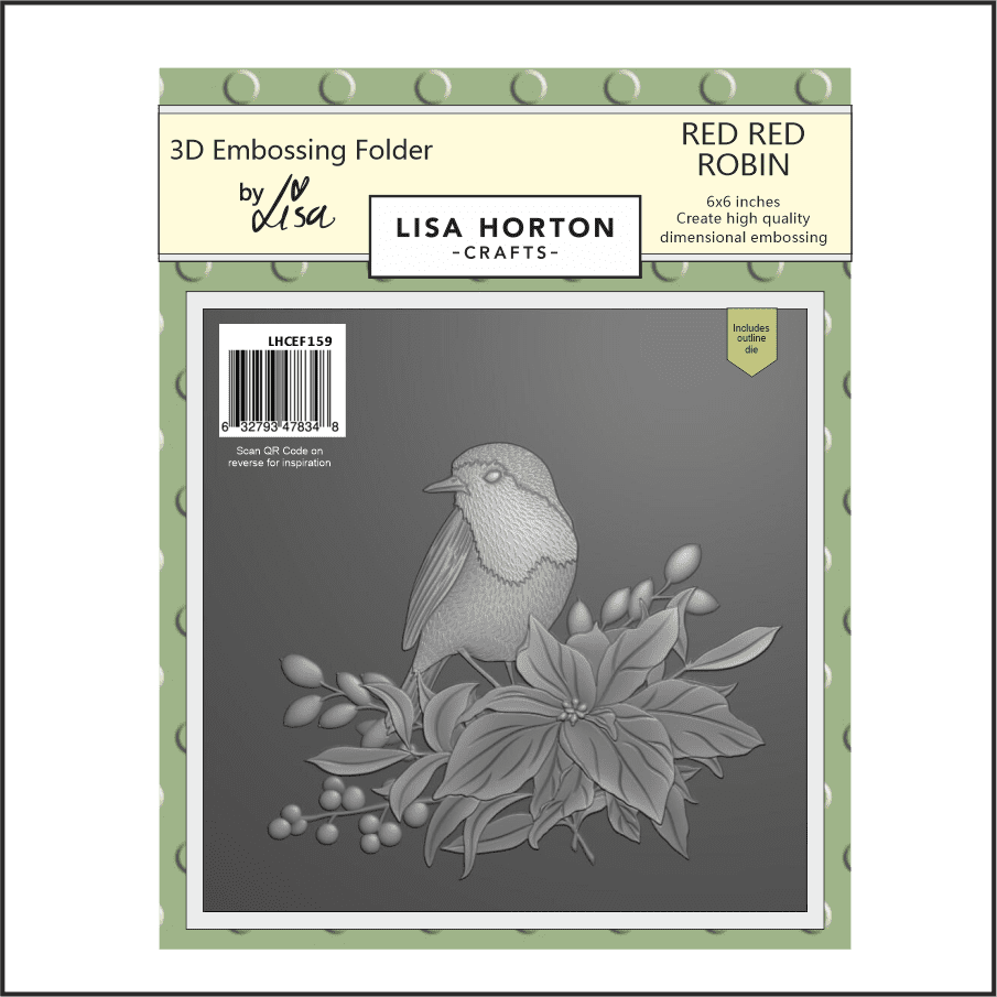 Lisa Horton Crafts Red Red Robin 6x6 3D Embossing Folder & Die ...