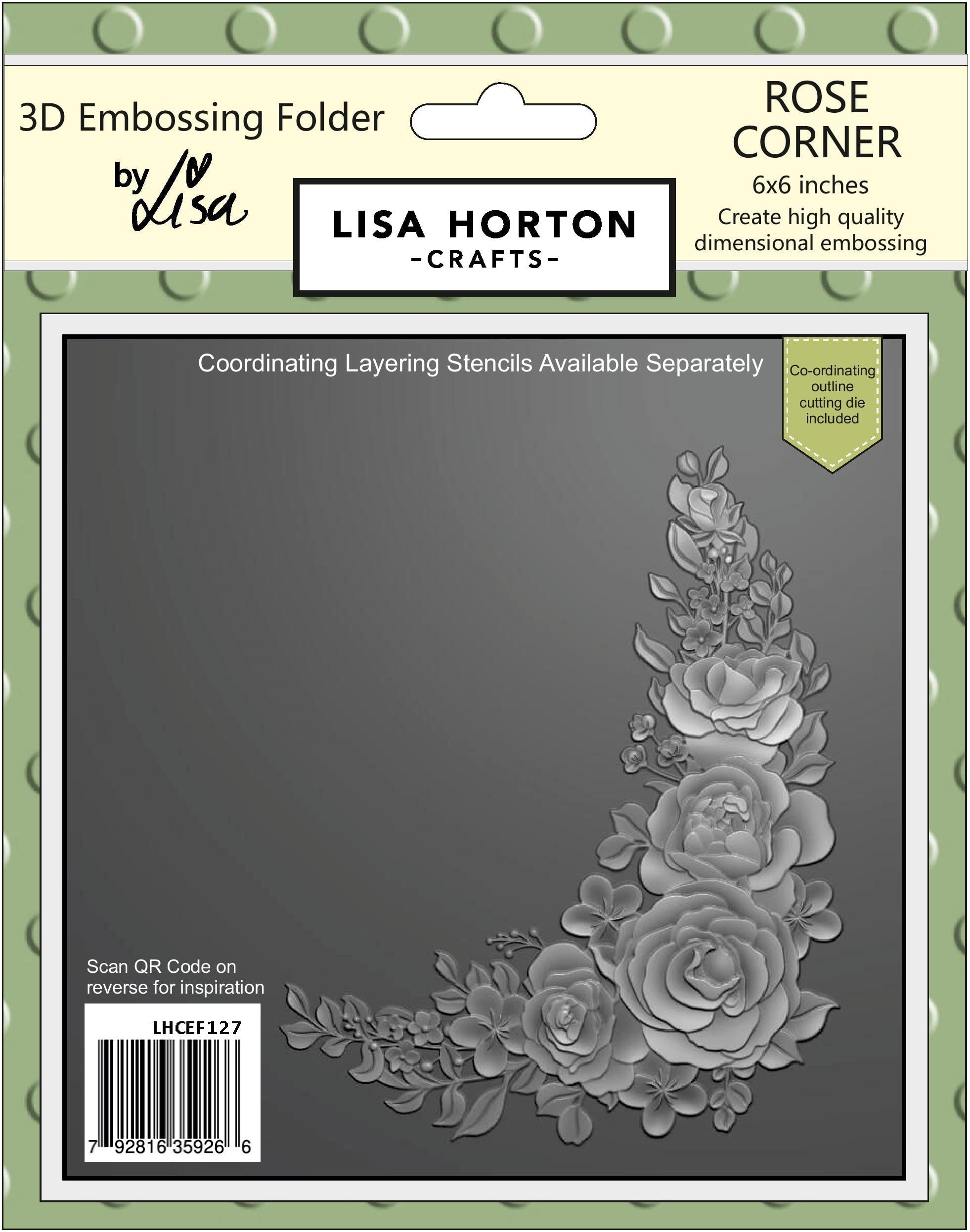 Lisa Horton Crafts Rose Corner 6x6 3D Embossing Folder & Die - Walmart.com