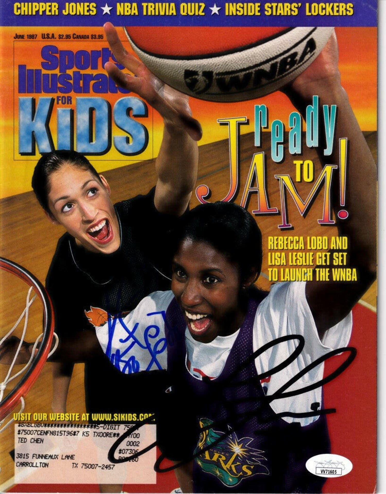 Lisa Leslie and Rebecca Lobo autographed 1997 WNBA Sports Illustrated ...