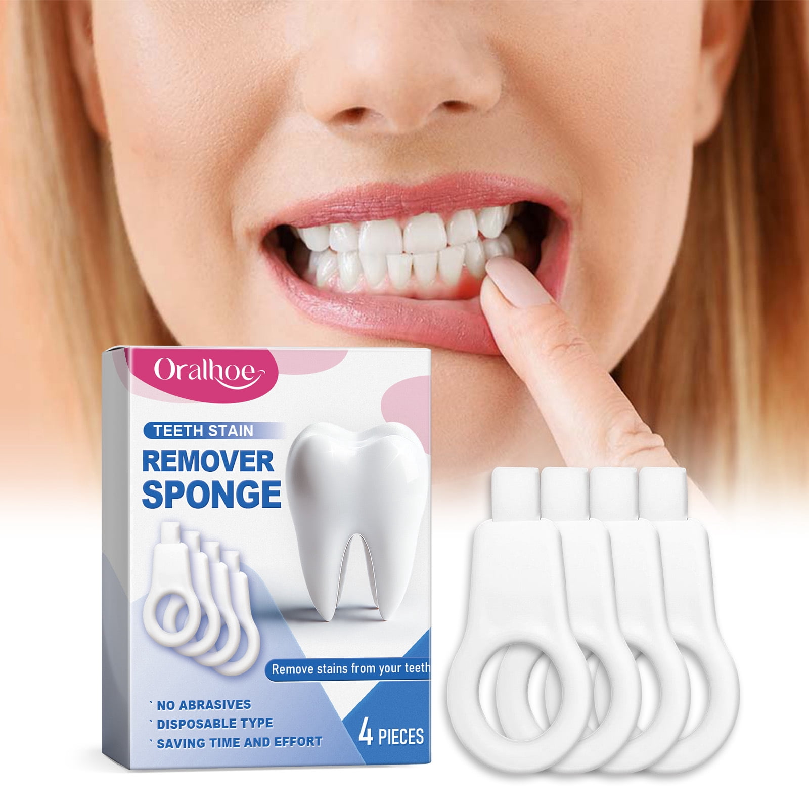 Lisade 4PCS Teeth Cleaning Teeth Stain Removal Rubber Sponge Rubber ...