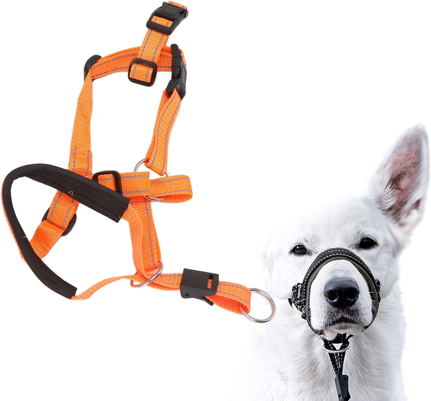 Lisade Dog Head Collar with Safety Strap, Adjustable Prevent Pulling ...