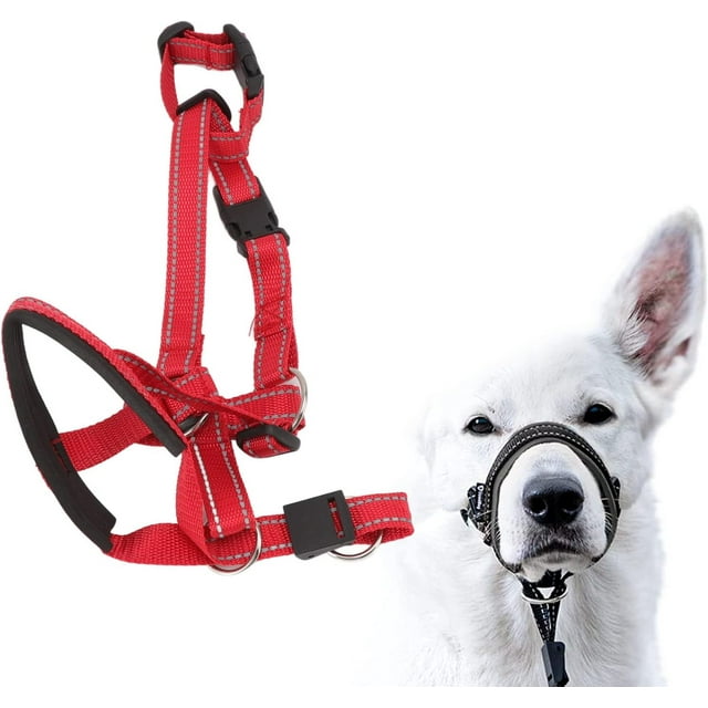 Lisade Dog Head Collar with Safety Strap, Adjustable Prevent Pulling ...