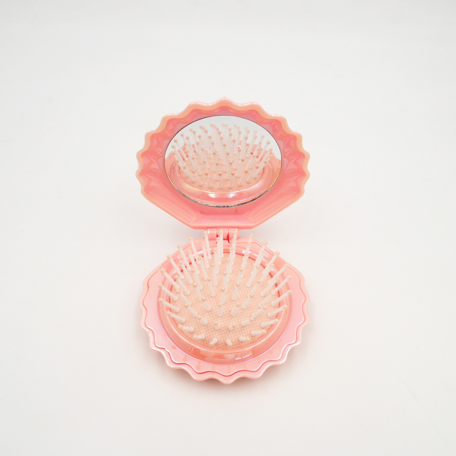 Lisade Foldable Travel Hair Brushes with Mirror Shell Shape Portable ...