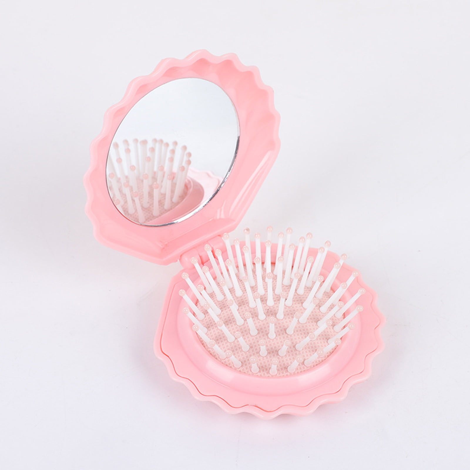 Lisade Foldable Travel Hair Brushes with Mirror Shell Shape Portable ...