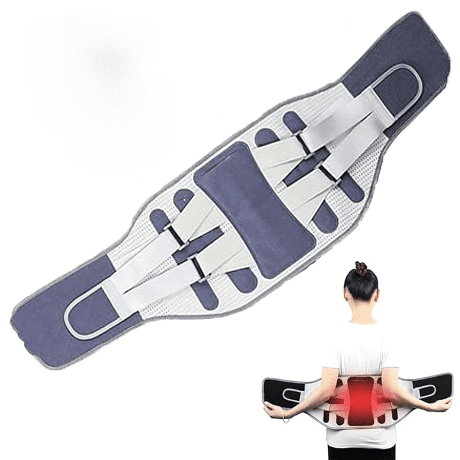 Lisade Lumbar Traction Device Adjustable Lumbar Support Waist Wrap for ...