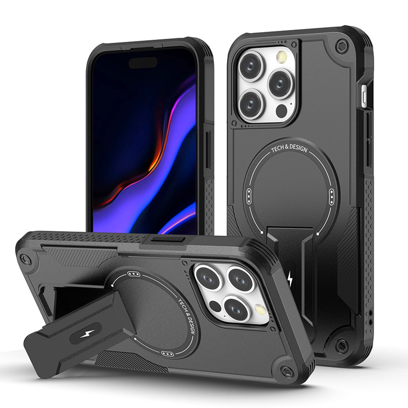 Lisade Magnetic Case for iPhone 16 Pro Max/16 Pro/16 Plus/16 with Invisible Kickstand Compatible ...