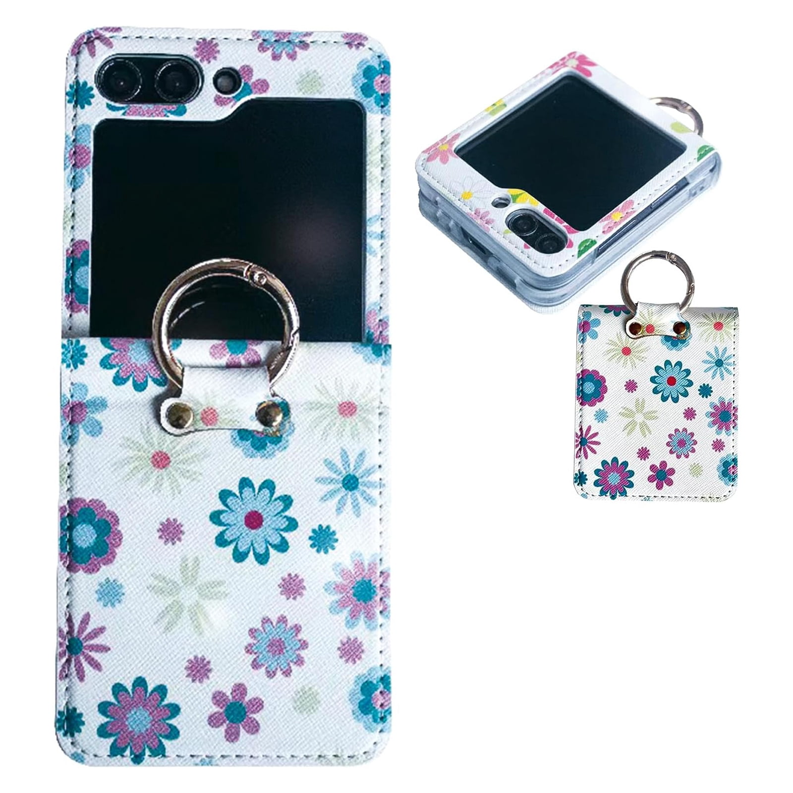 Lisade for Samsung Galaxy Z Flip 6 Case Floral with Hinge Protection ...