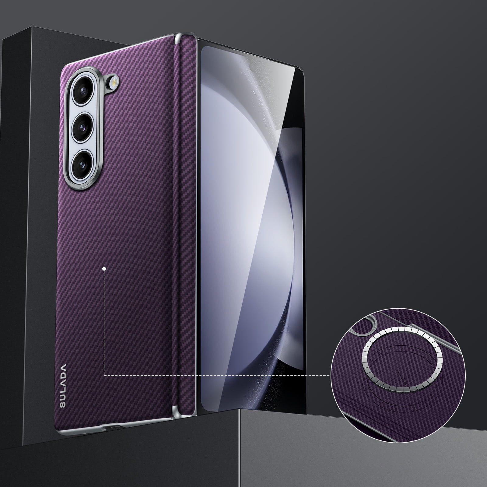 Lisade for Samsung Galaxy Z Fold 6 Magnetic Case with Hinge Protection ...