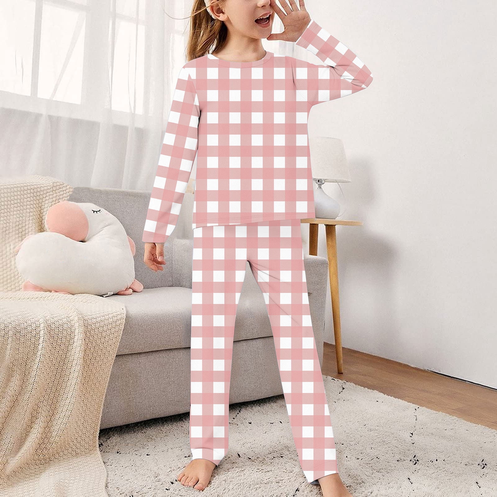 Lisbinx Girls' Printable Casual Long Sleeves Rompers and Matching Pants ...