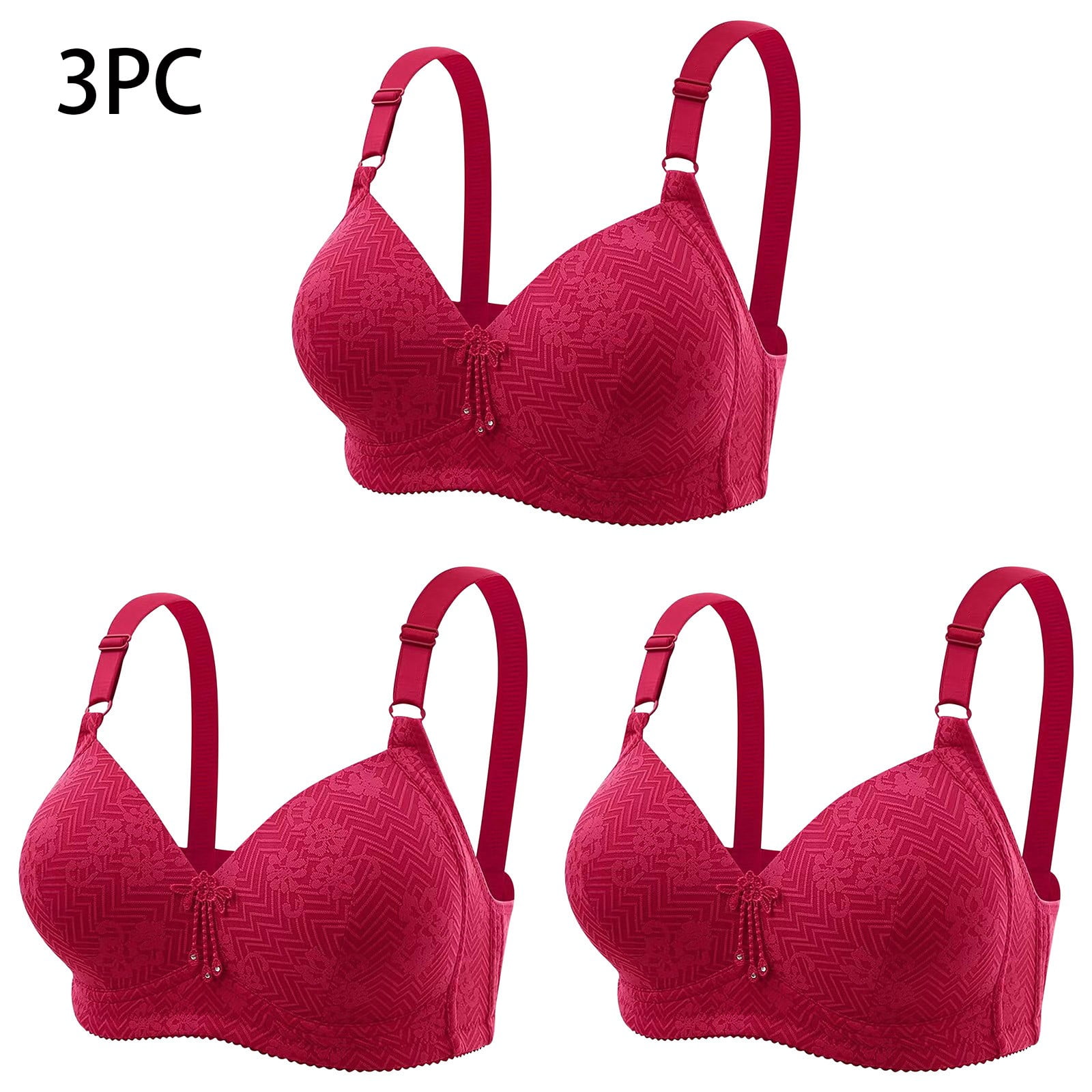 Lisbinx Women's Plus Size Bras 3PC Women's Sexy Comfortable Breathable ...