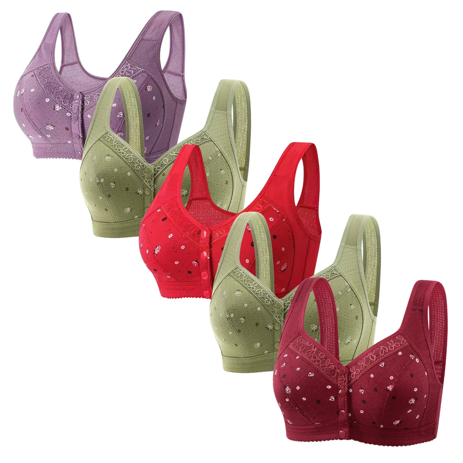 Lisbinx Women's Bras 5pc Woman's Comfortable Lace Breathable Bra ...