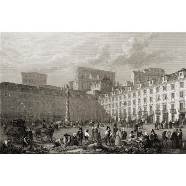 Lisbon, The Largo Do Pelourinho From The Original Painting by Lt. Col ...