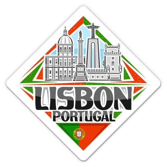 Lisbon Portugal - 3" Vinyl Sticker - For Car Laptop Water Bottle Phone ...