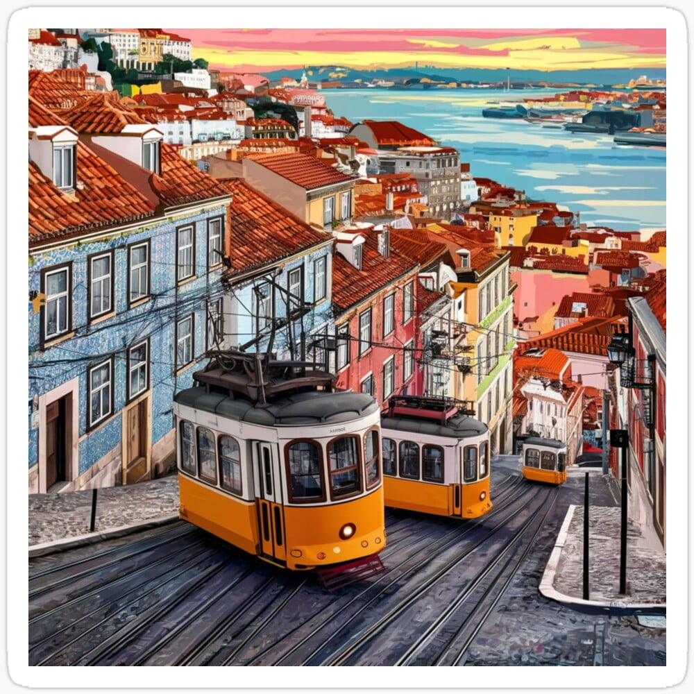 Lisbon, Portugal Sticker Phone Decal Water Bottle Stickers Car Decals ...