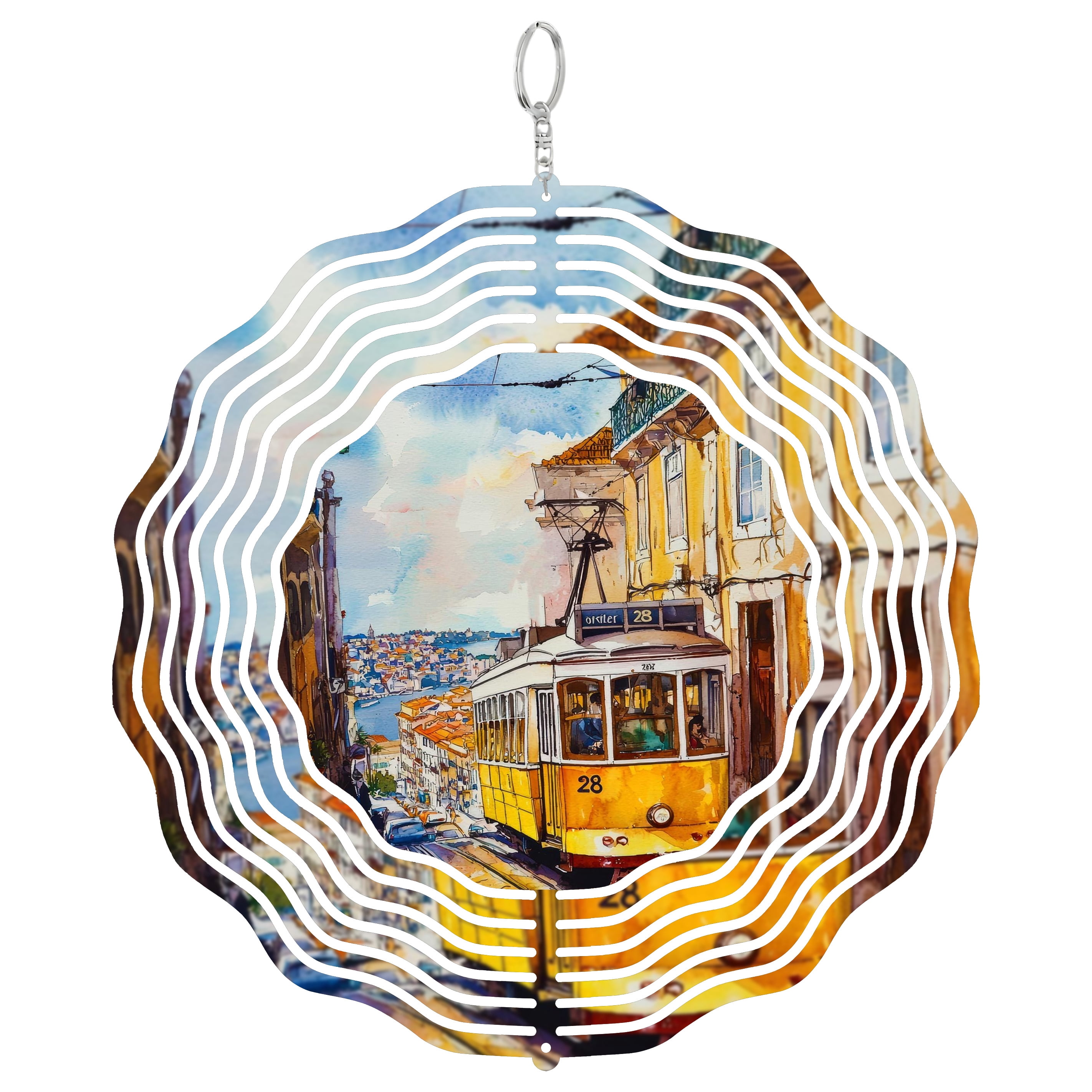 Lisbon Tram View 3D Wind Spinner Portugal Capital Yard Decor - Walmart.com