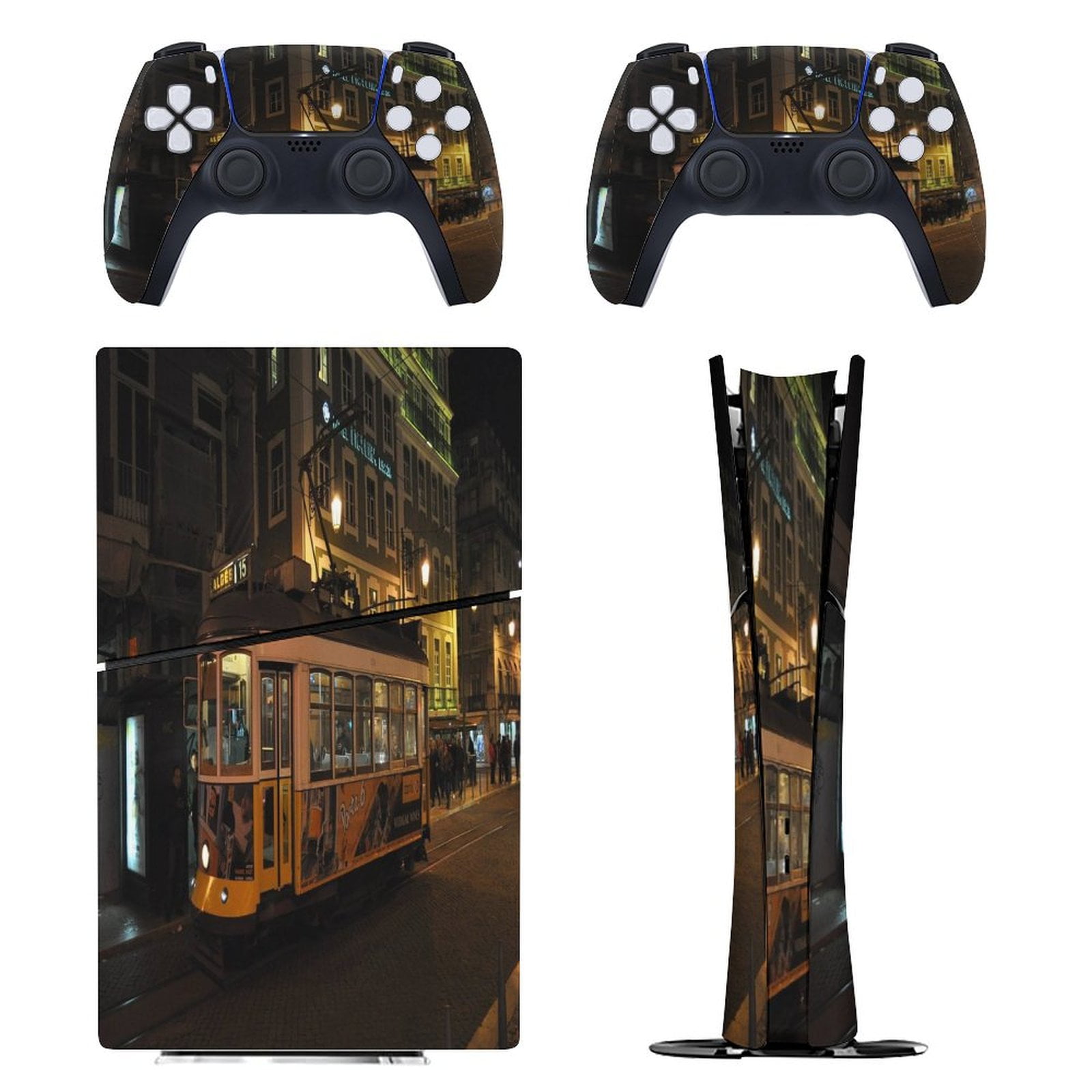 Lisbon,Tram at Night PS5/PS5 Slim Digital Disc Skin Sticker For Console ...