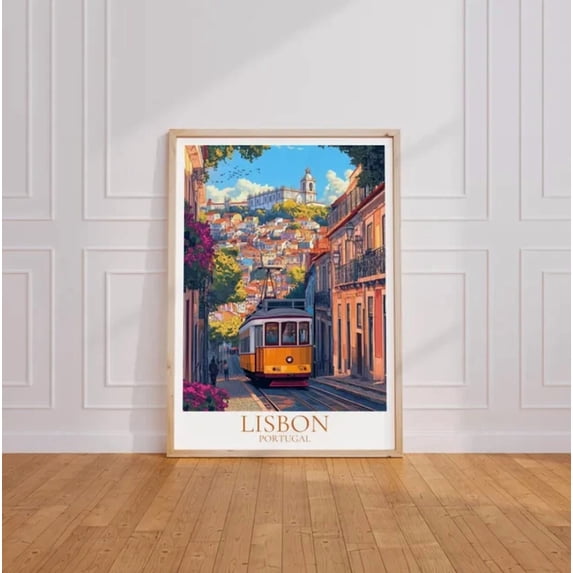 Lisbon Travel Poster Portugal Wall Art Lisbon Print Lisbon Vintage Art ...