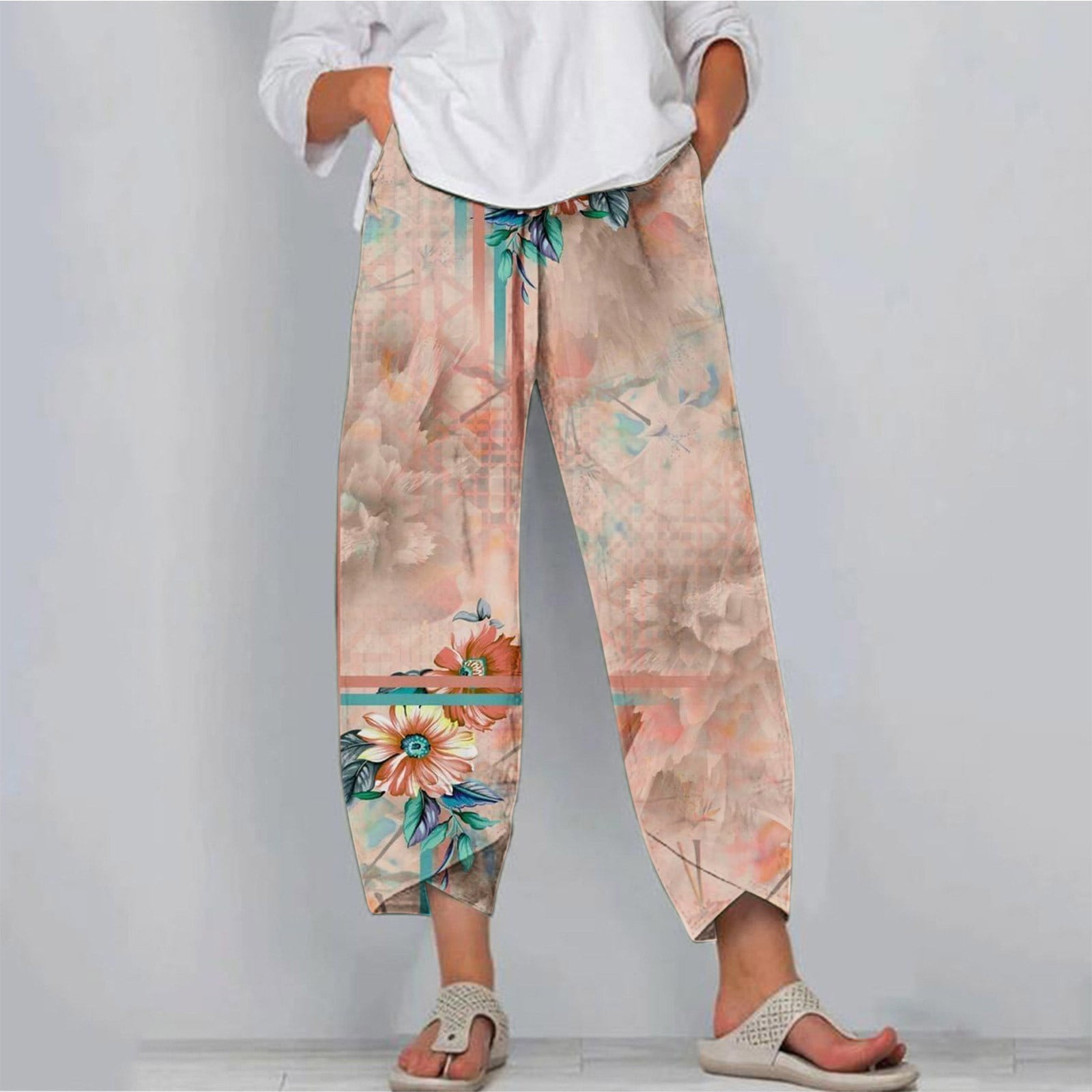 Lisgai Womens Capris for Summer Dressy,Capri Pants for Women Cotton ...