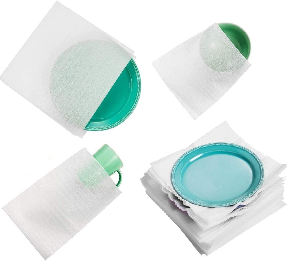 Lishiy 100Pack Cushion Foam Pouches, Moving Foam Wrap, Protect Mug Cup ...