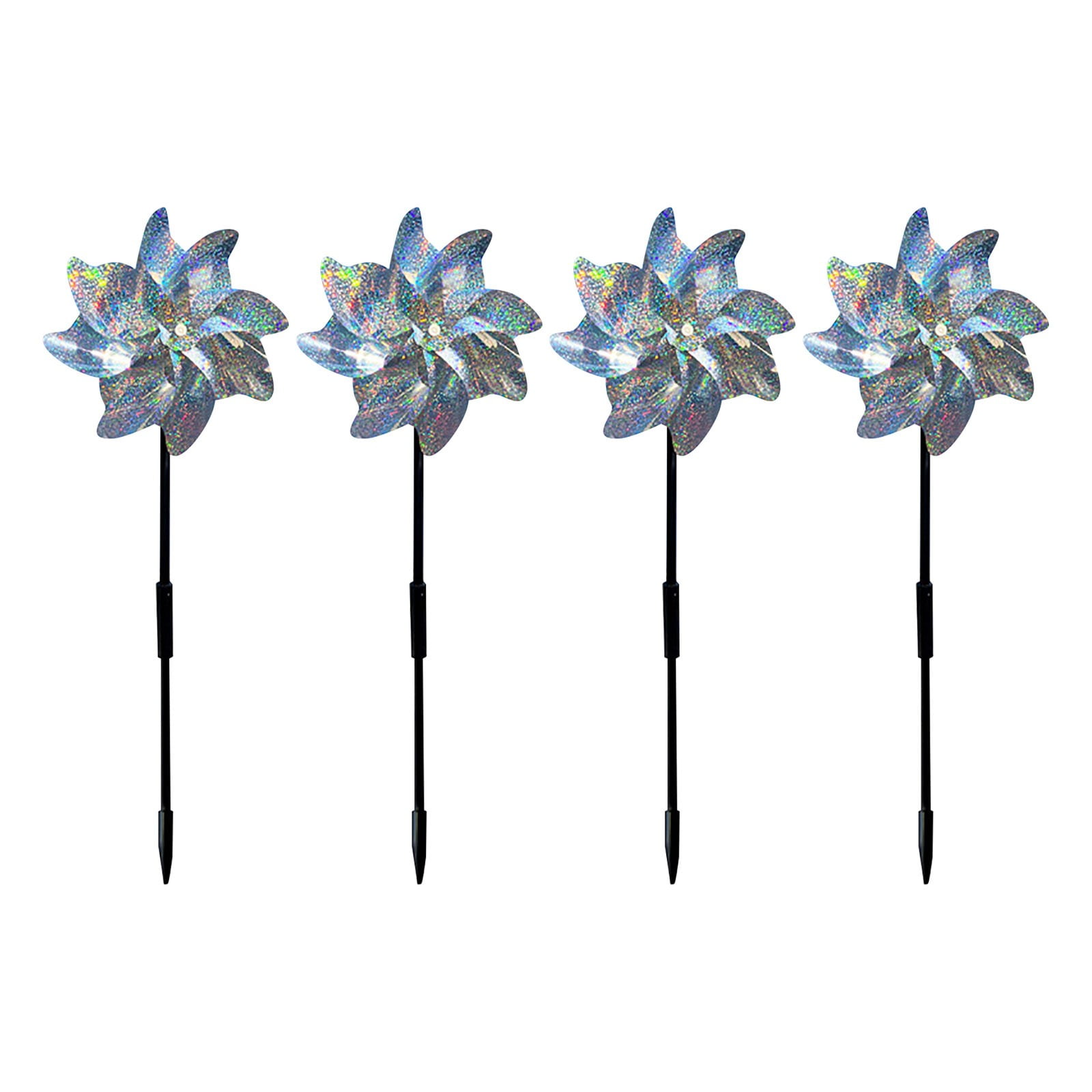 Lisho 4 Pack Reflective Pinwheels for Yard and Garden,Wind Spinners ...