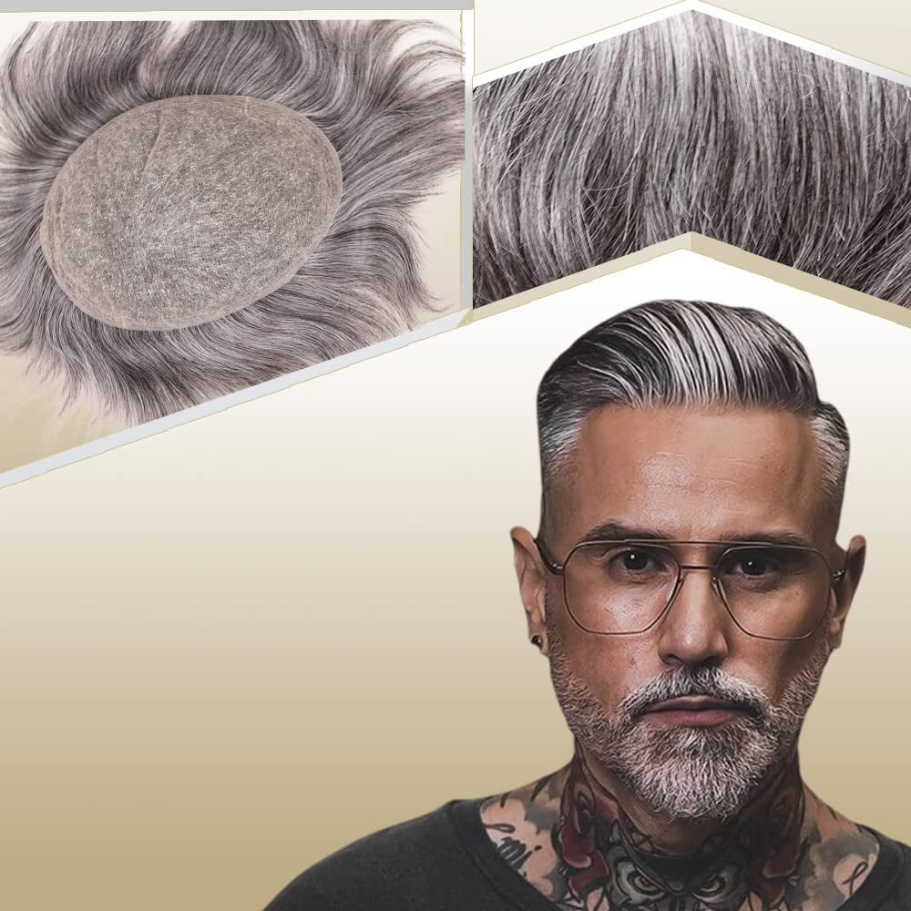 Lishy European Human Hair Toupee for Men Soft Full Swiss Lace Hair ...