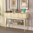 Lisicues Console Table with 3 Drawers, Entryway Table with Storage ...