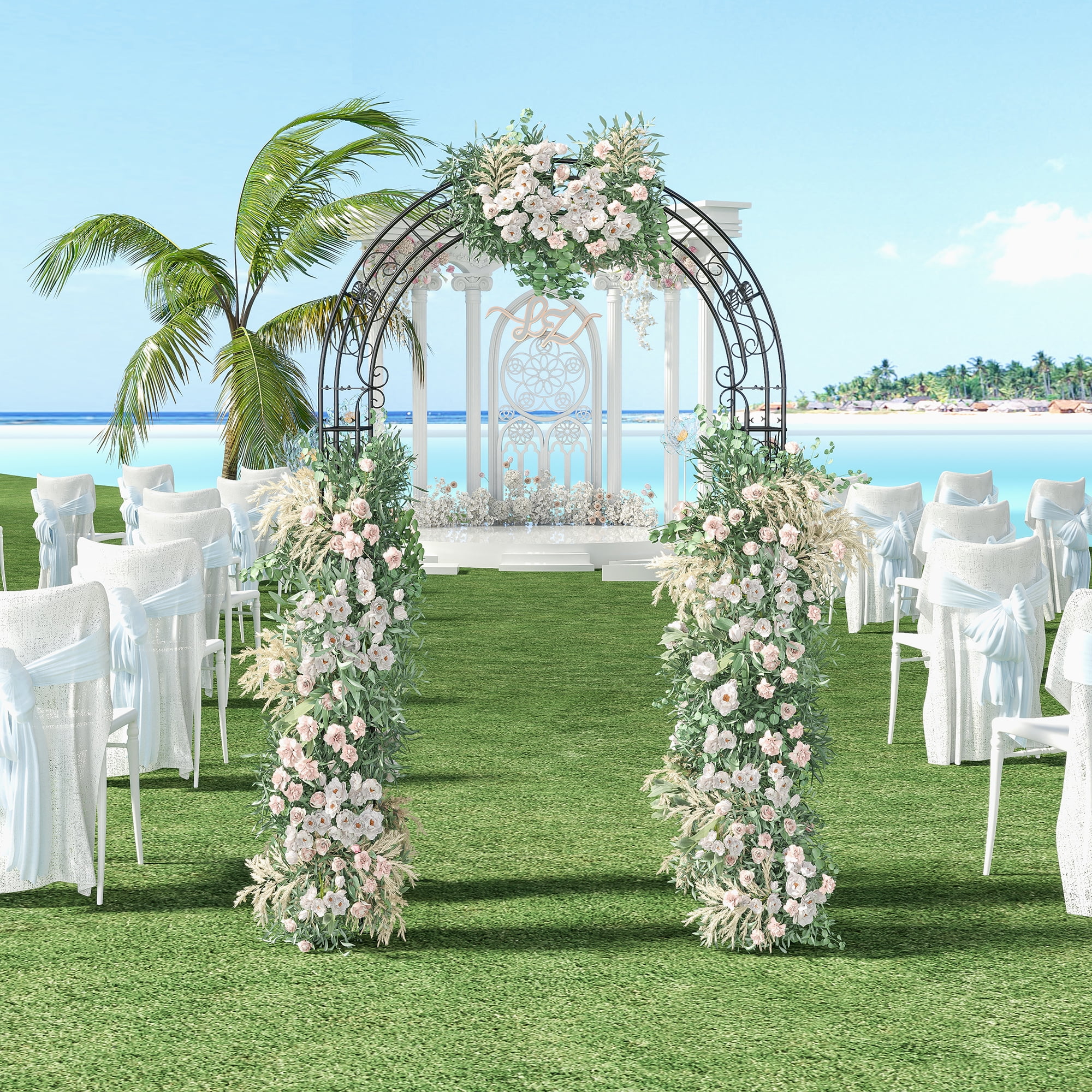 Lisicues Garden Arch Arbor Trellis, Wedding Arch Frame with Butterfly ...