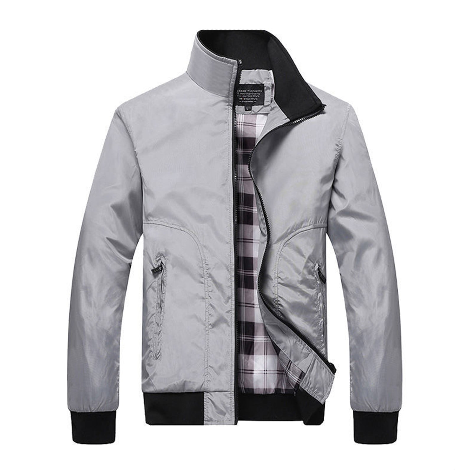 Lisingtool Men's Long Autumn Winter Casual Zipper Jacket, Thickened ...