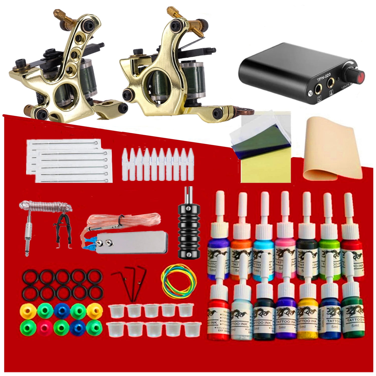 Lism Tatuaje Machine Kit with Power Supply Professional Permanent ...