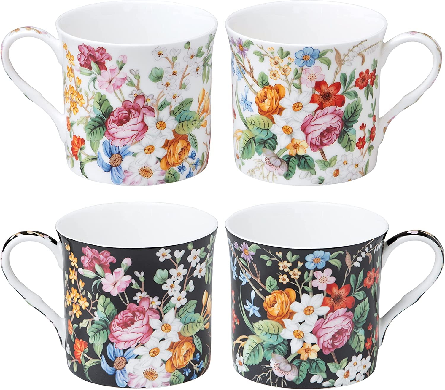 Lismore Rose Garden Mugs, Set of 4 - Walmart.com