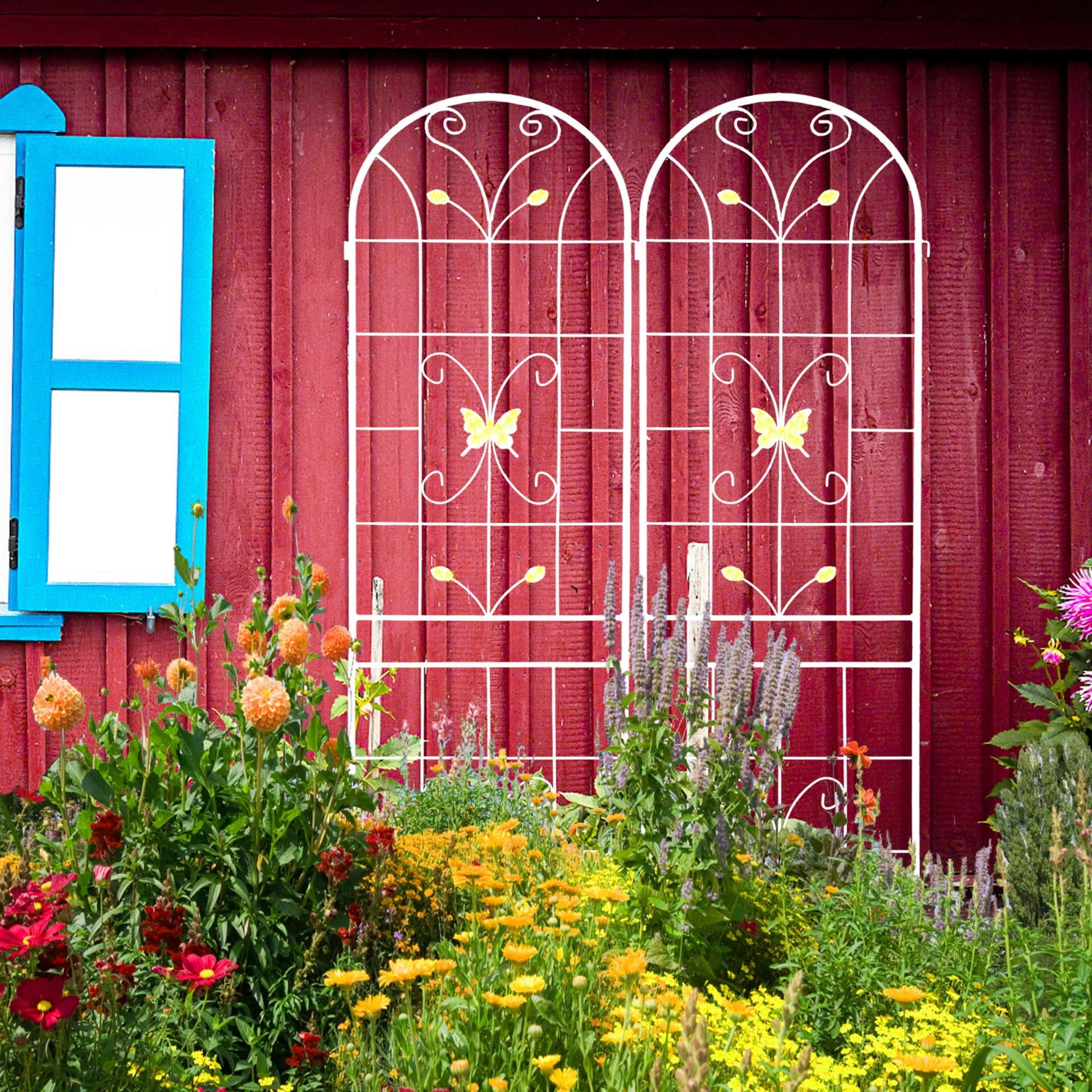 Lisonu 2 Pack Metal Garden Trellis Panels, 86.7" H x 19.7" W Sturdy ...