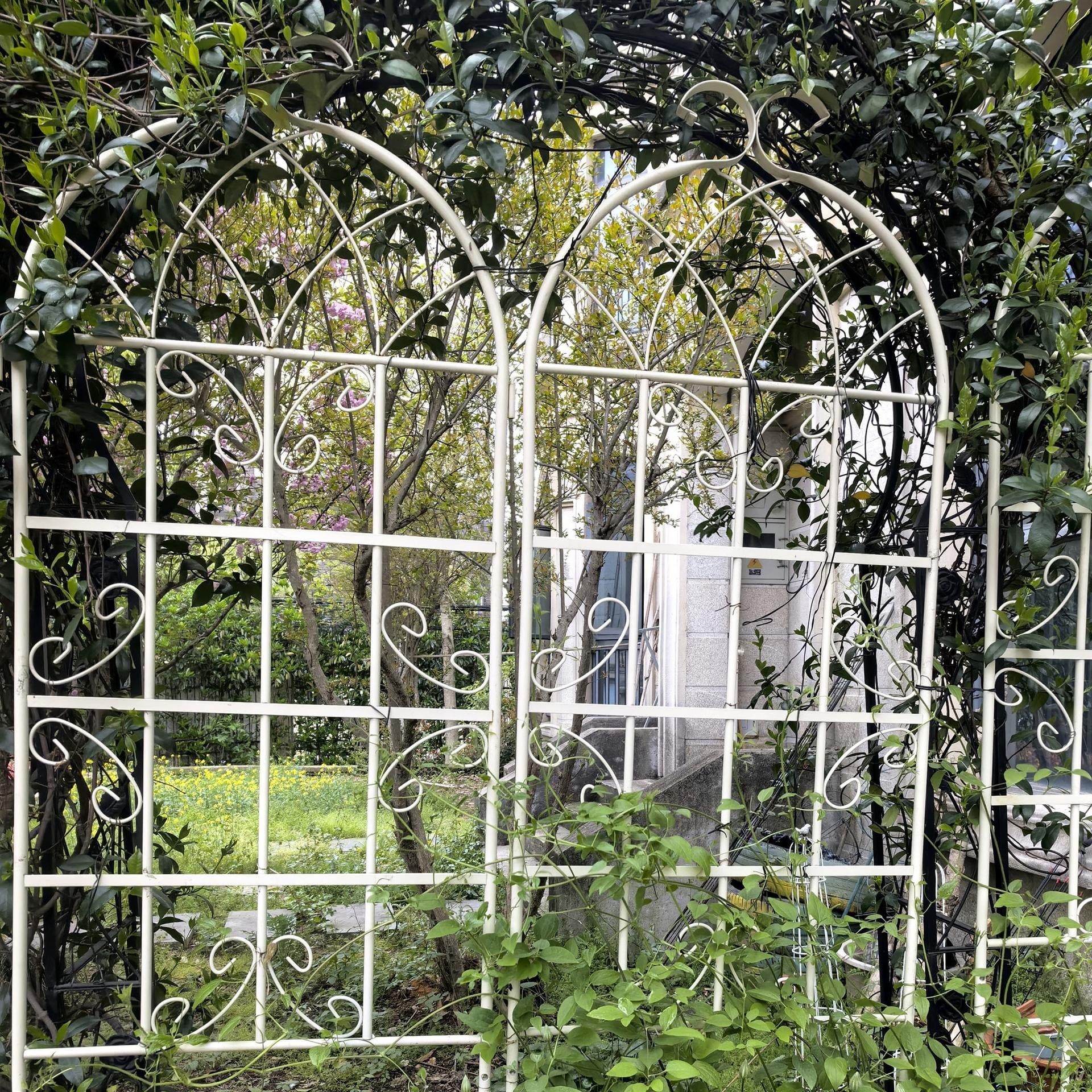 Lisonu 2 Pack Metal Garden Trellis Panels, Tall Connectable Trellis for ...