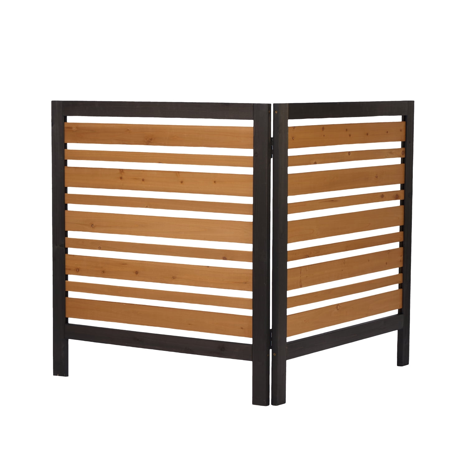 Lisonu 2-Panel Outdoor Privacy Screen Fence, 42"H Solid Wood Air ...